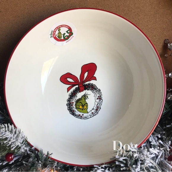 Dr. Seuss | Dining | The Grinch Wreath Large Pasta Bowl | Poshmark